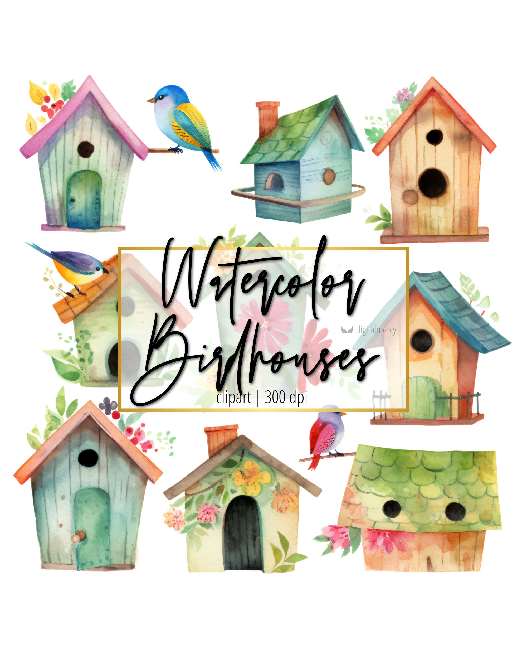 Whimsical Birdhouse Clipart