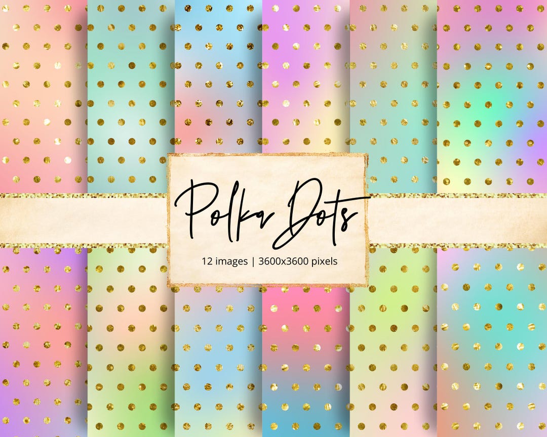 Polka Dot Digital Paper, Dots, Circle, Pattern, 50s, Spotty, Retro ...
