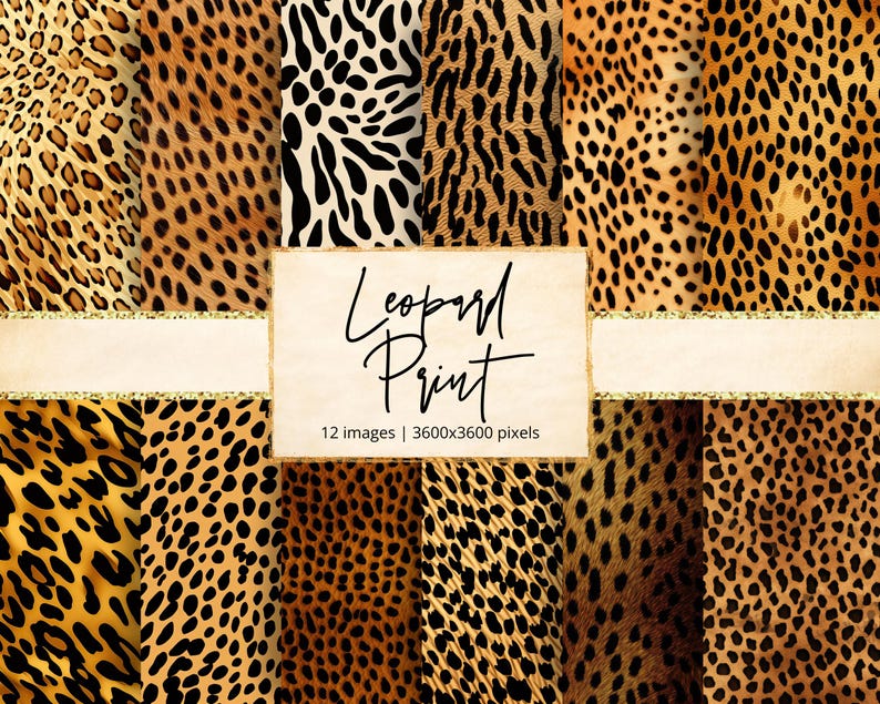 Leopard Print Digital Paper, Animal Print, Cheetah Print, Fur Animal ...