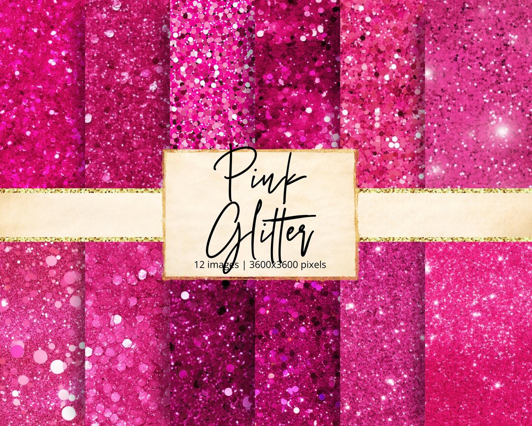 Pink Glitter Digital Paper, Foils, Sparkle, Textures, Shine, Shimmer ...