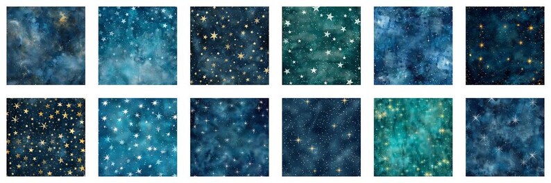 Sky Digital Paper, Clouds, Night, Celestial, Galaxy, Stars, Space ...