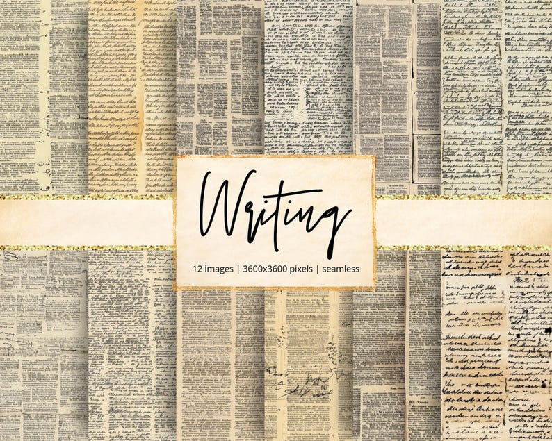 Writing Digital Paper, Handwriting, Script, Calligraphy, Old, Vintage ...