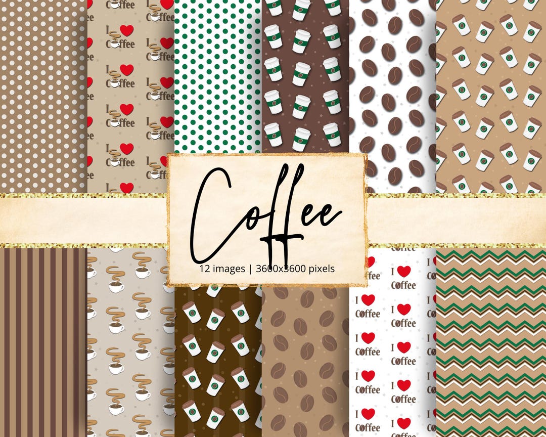 Coffee Digital Paper, Caffeine, Espresso, Coffee Beans, Latte ...