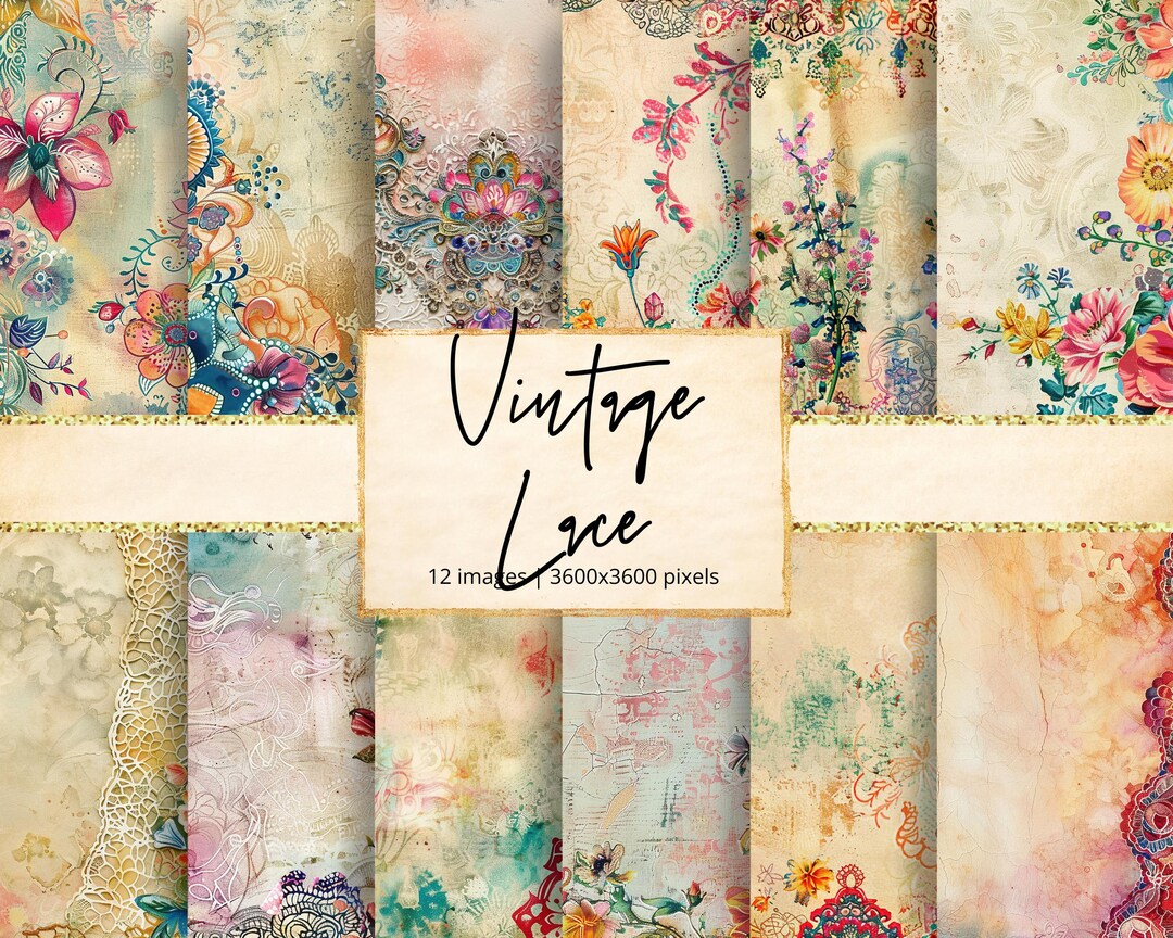 Vintage Lace Digital Paper, Antique Lace, Fabric, Ivory, French ...