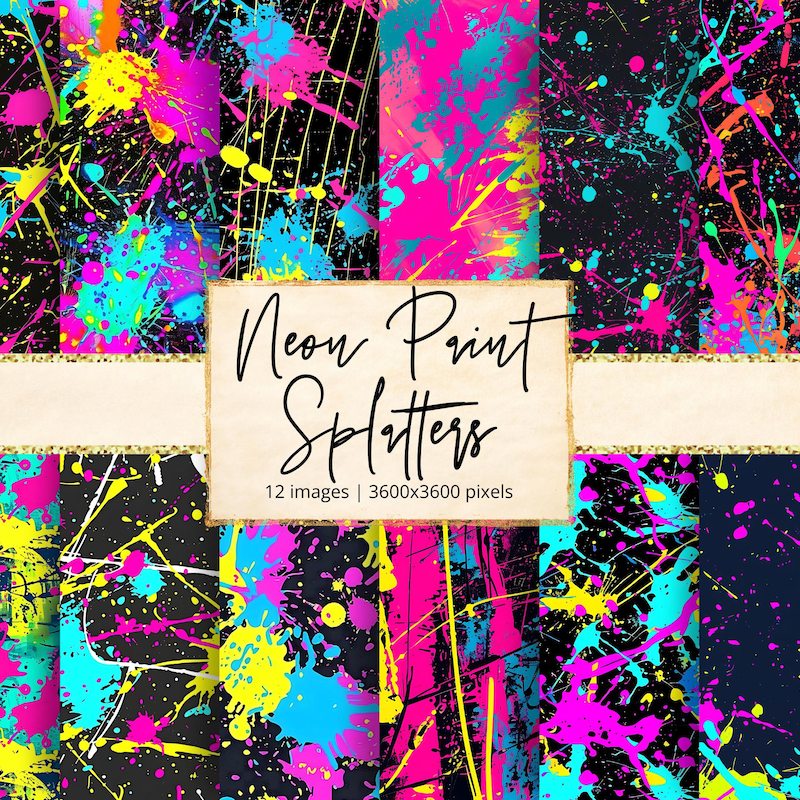 Neon Paint Splatter - Etsy