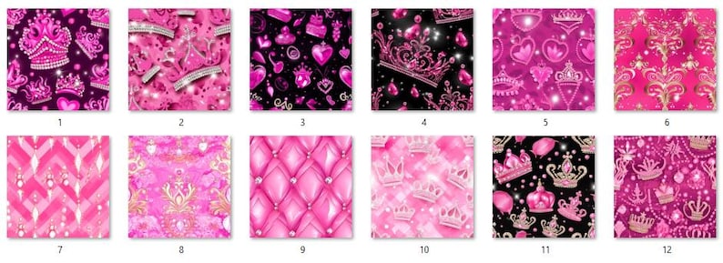 Pink Glam Crowns Digital Paper, Pink Princess, Pink Birthday, Pink ...