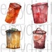 Watercolor Trash Cans Clipart, Garbage, Dustbin, Recycle, PNG, Clip Art ...