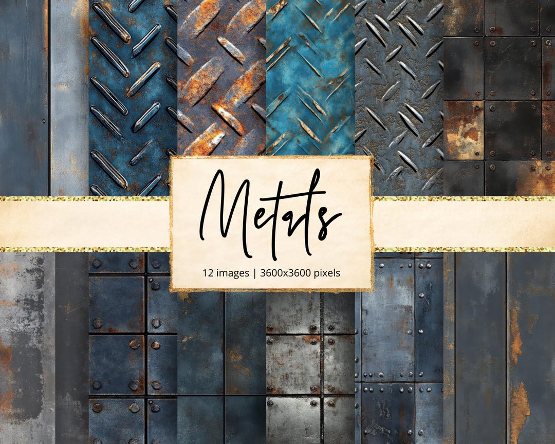 Metals Digital Paper, Brushed Metal, Metallic Texture, Steampunk Grunge ...