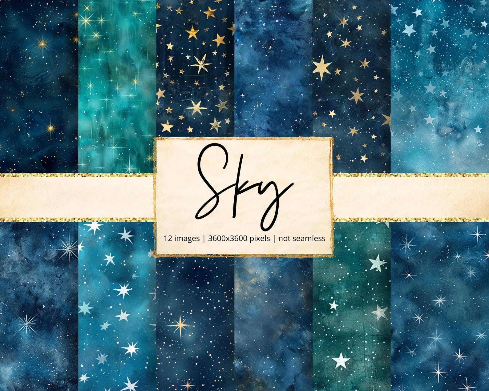 Sky Digital Paper, Clouds, Night, Celestial, Galaxy, Stars, Space ...