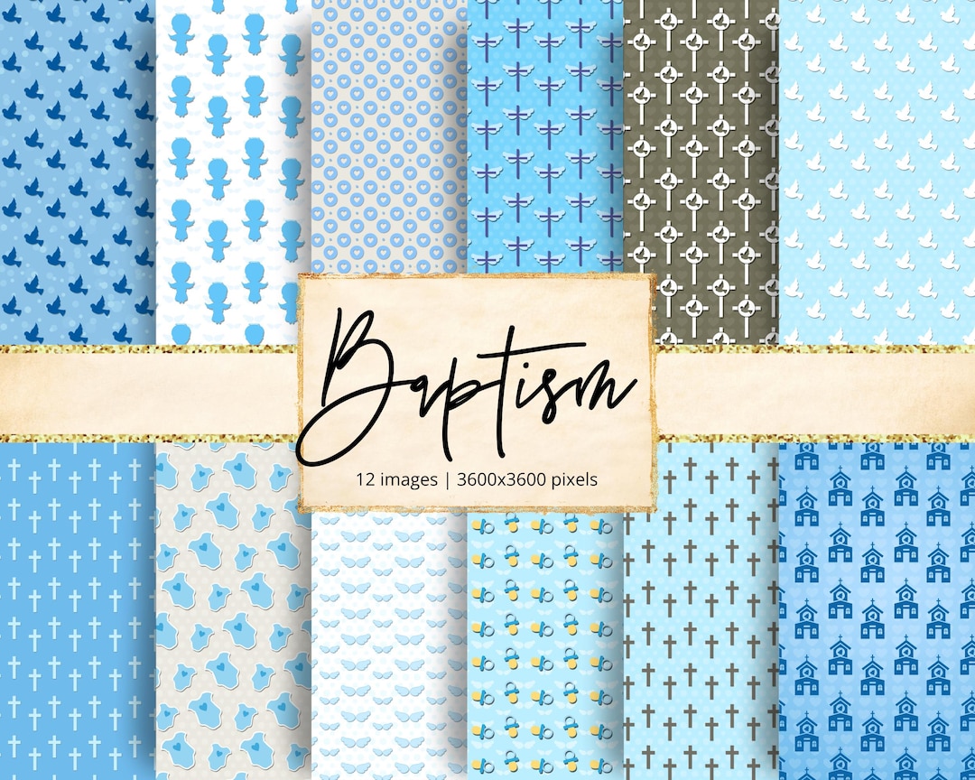 Baptism Digital Paper, First Communion, Christening, Boy Baptism, Holy ...