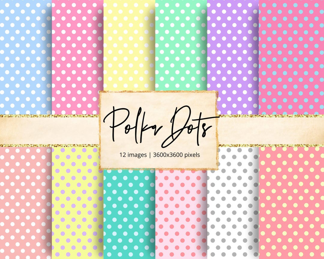 Polka Dot Digital Paper, Dots, Circle, Pattern, 50s, Spotty, Retro ...