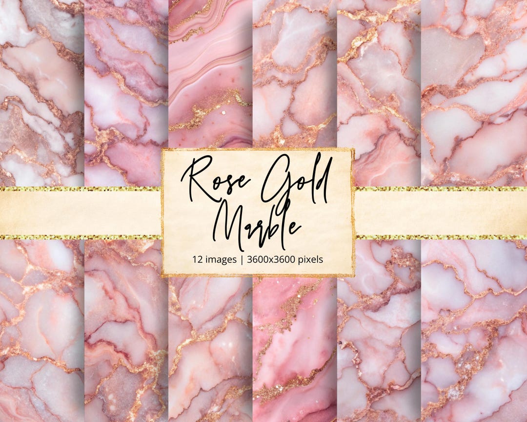 Rose Gold Marble Digital Paper, Blush Pink Textures, Pink Gold Foils ...