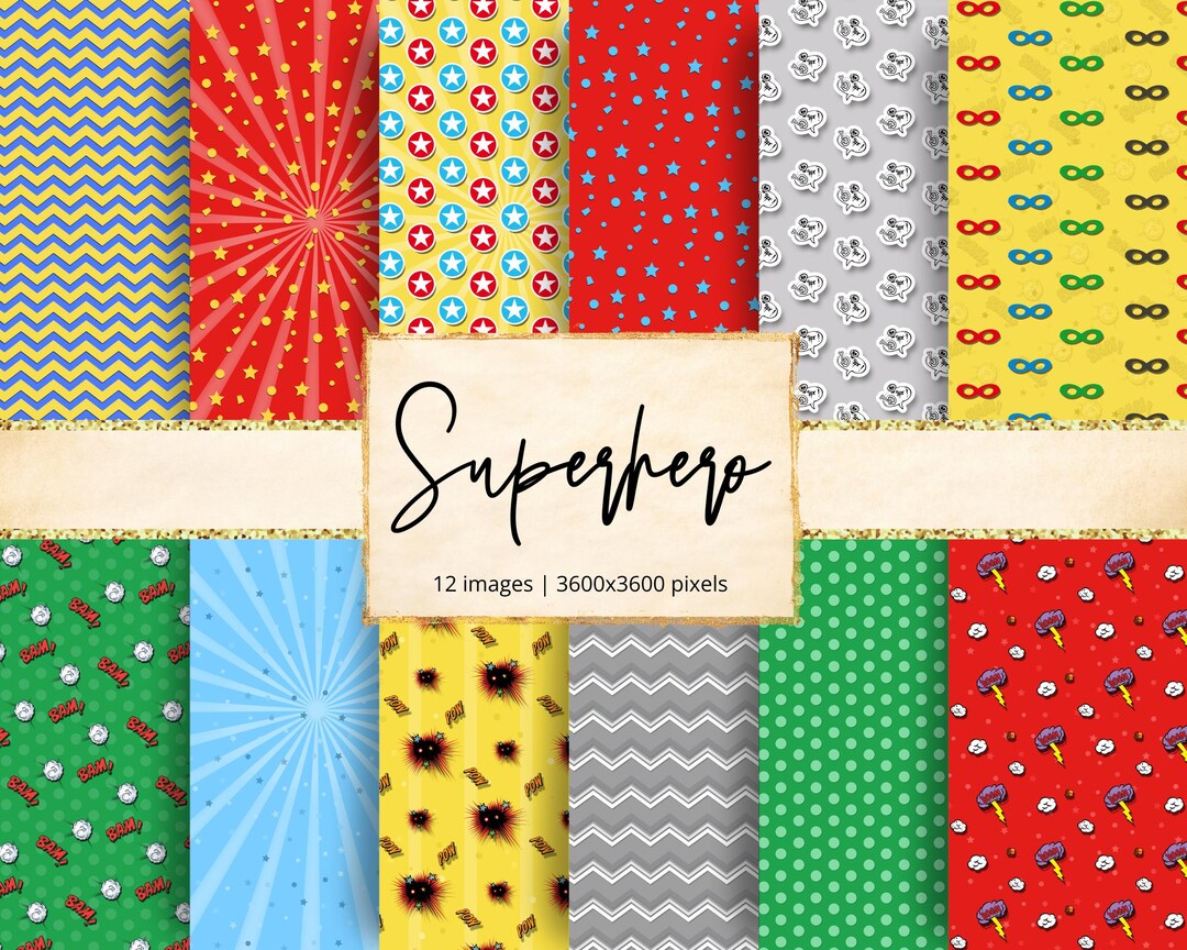 Superhero Digital Paper, Powers, Justice, Villain, Hero, Fight, Comics ...