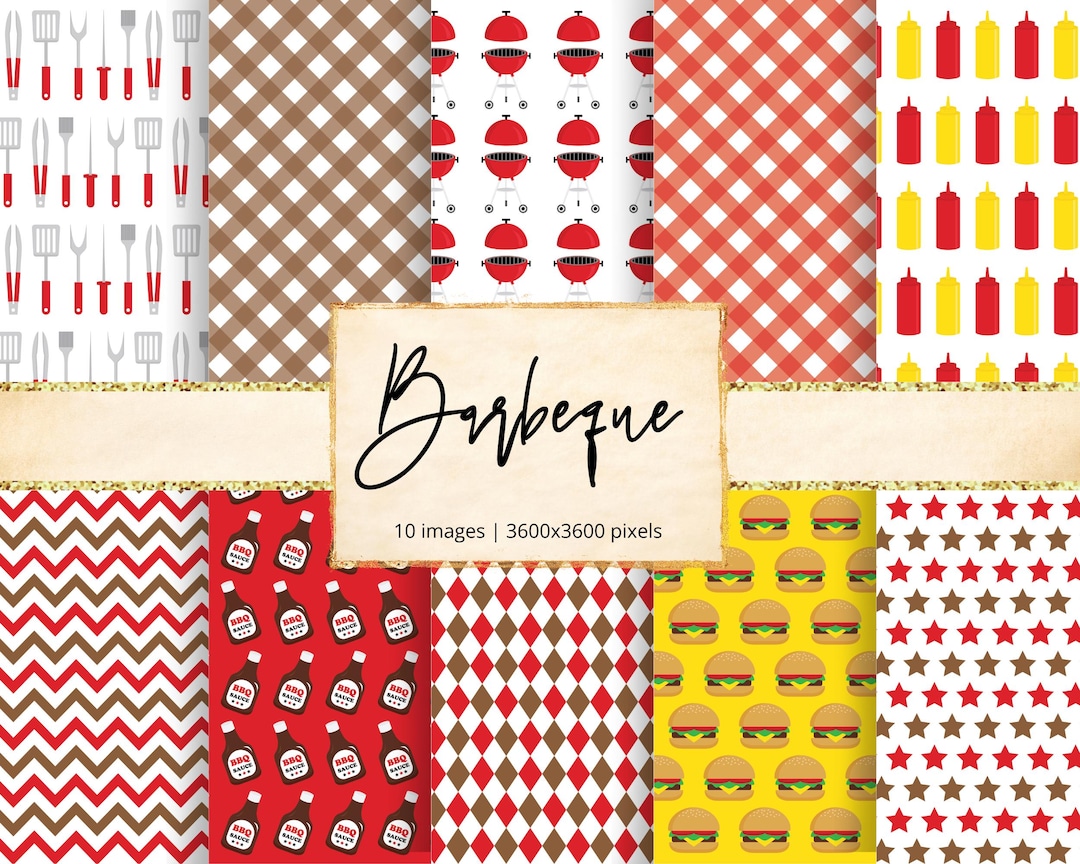 Barbeque Digital Paper, BBQ, Kitchen, Cooking, Grill, Party, Hotdog ...
