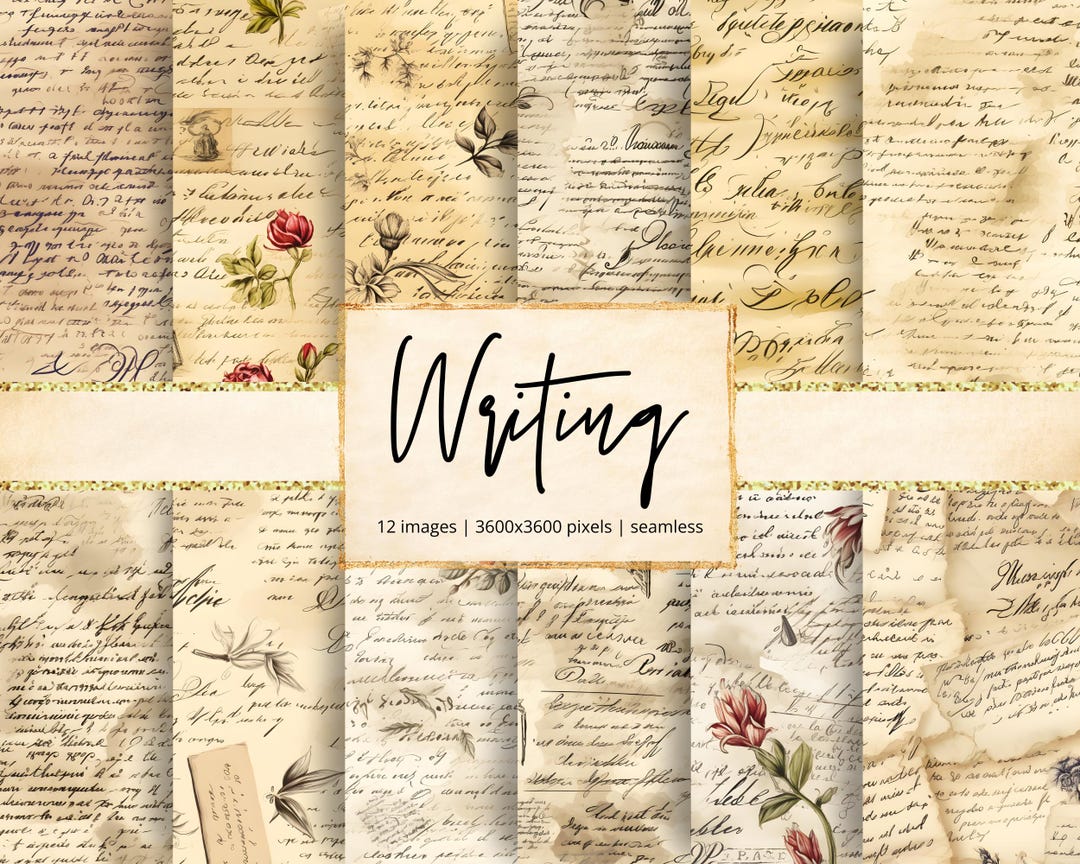 Writing Digital Paper, Handwriting, Script, Calligraphy, Old, Vintage ...