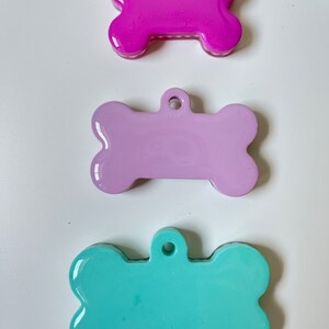 Custom Resin Pet ID Tag: Bone-shaped Floral Name Tag - Etsy