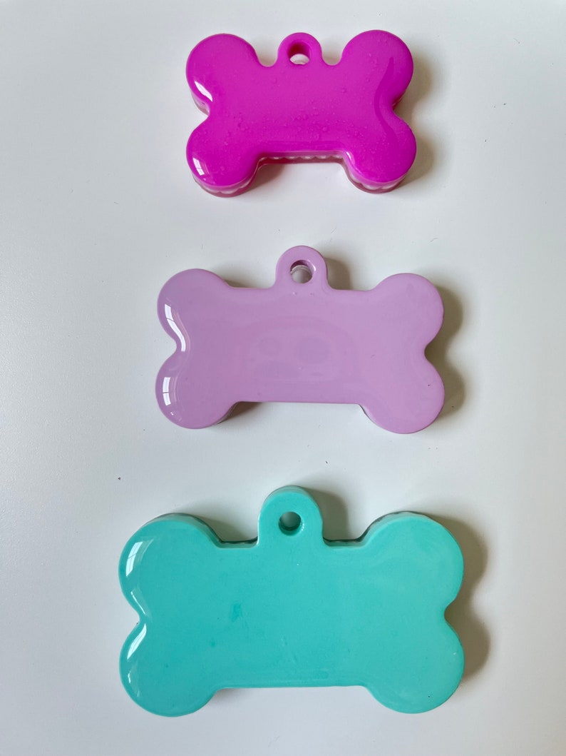 Custom Resin Pet ID Tag: Bone-shaped Floral Name Tag - Etsy