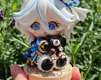 Genshin Furina Clay Figure, Cute Version of Furina, Hydro Slime ...