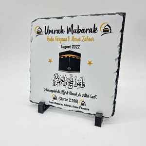 Personalized Umrah Hajj Mubarak Slate: Islamic Pilgrimage Gift - Etsy UK