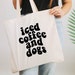 Coffee Tote Bag Iced Coffee 3 Canvas Tote Bag Aesthetic Tote Bag - Etsy