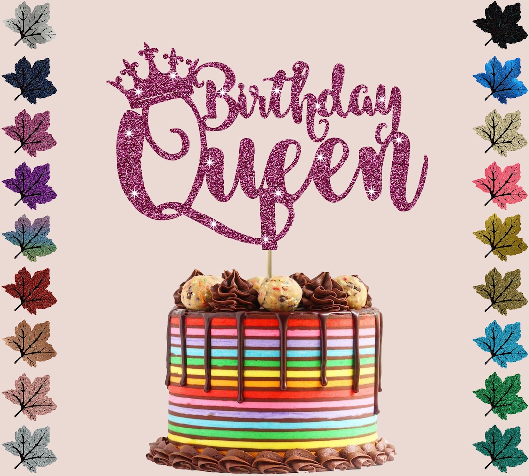 Birthday Queen Glitter Cake Topper - Etsy