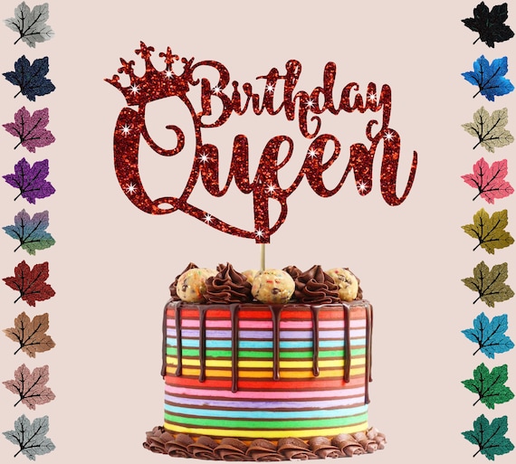 Birthday Queen Glitter Cake Topper - Etsy