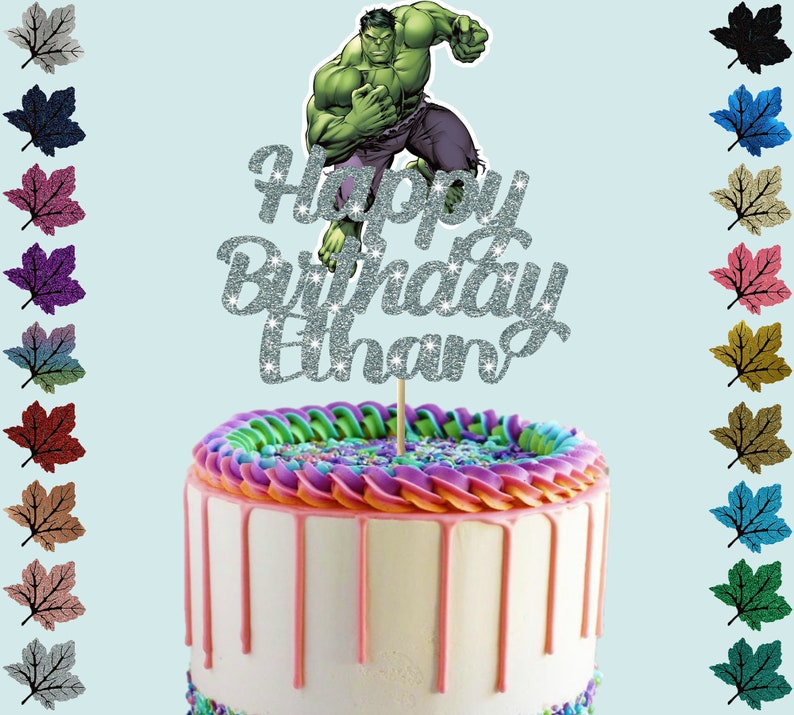 HULK Personalised Glitter Cake Topper - Etsy