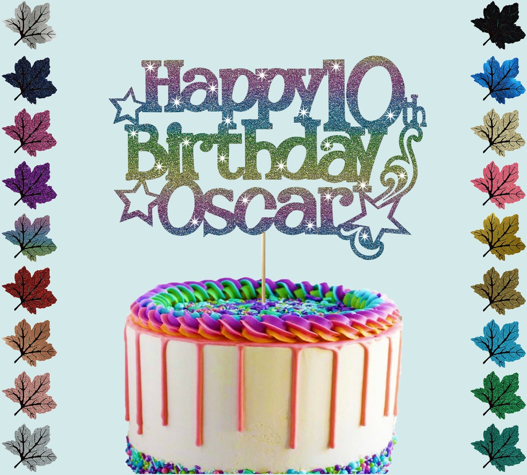 Personalised Birthday Glitter Cake Topper - Etsy