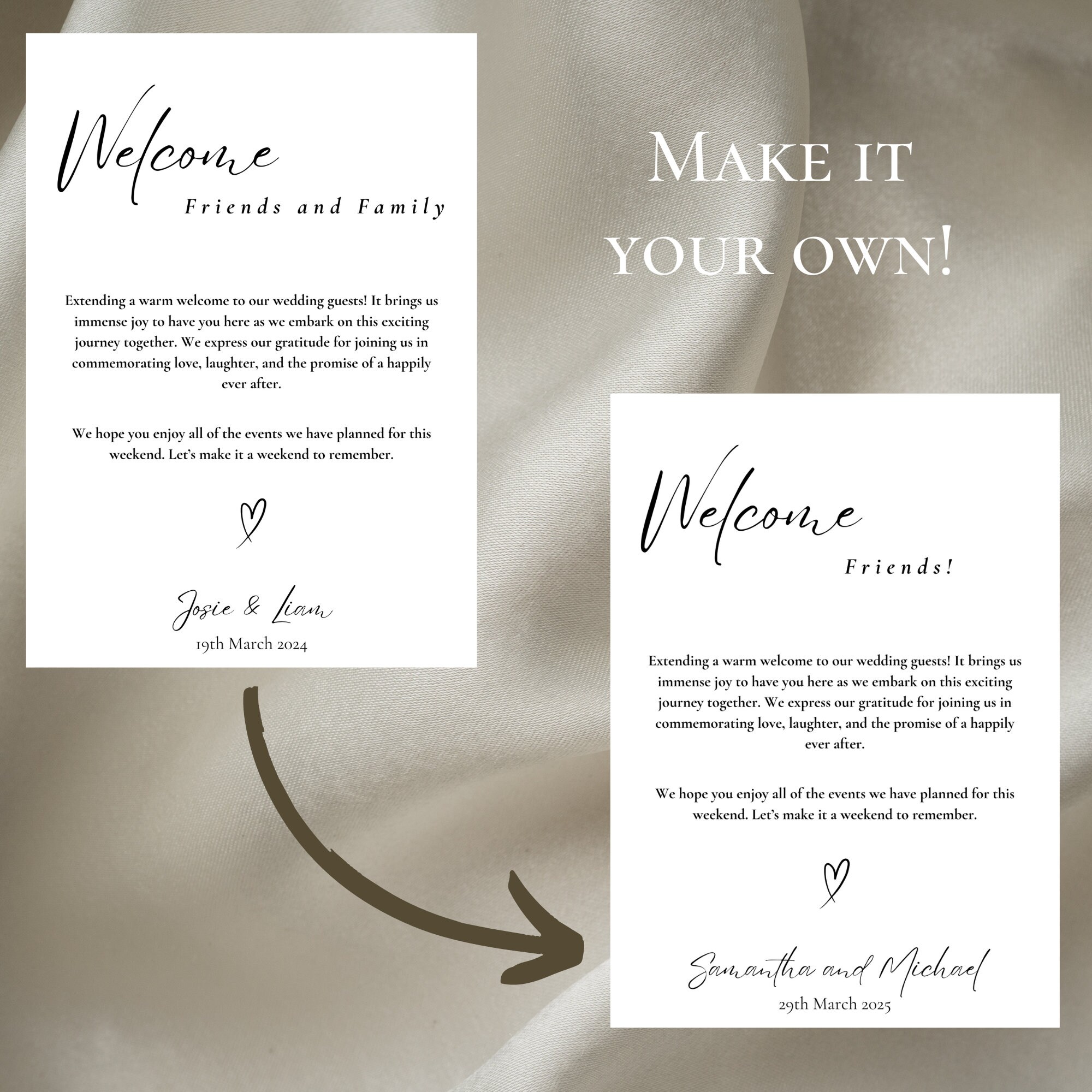 Editable Canva Wedding Timeline Template, Wedding Weekend Program and ...