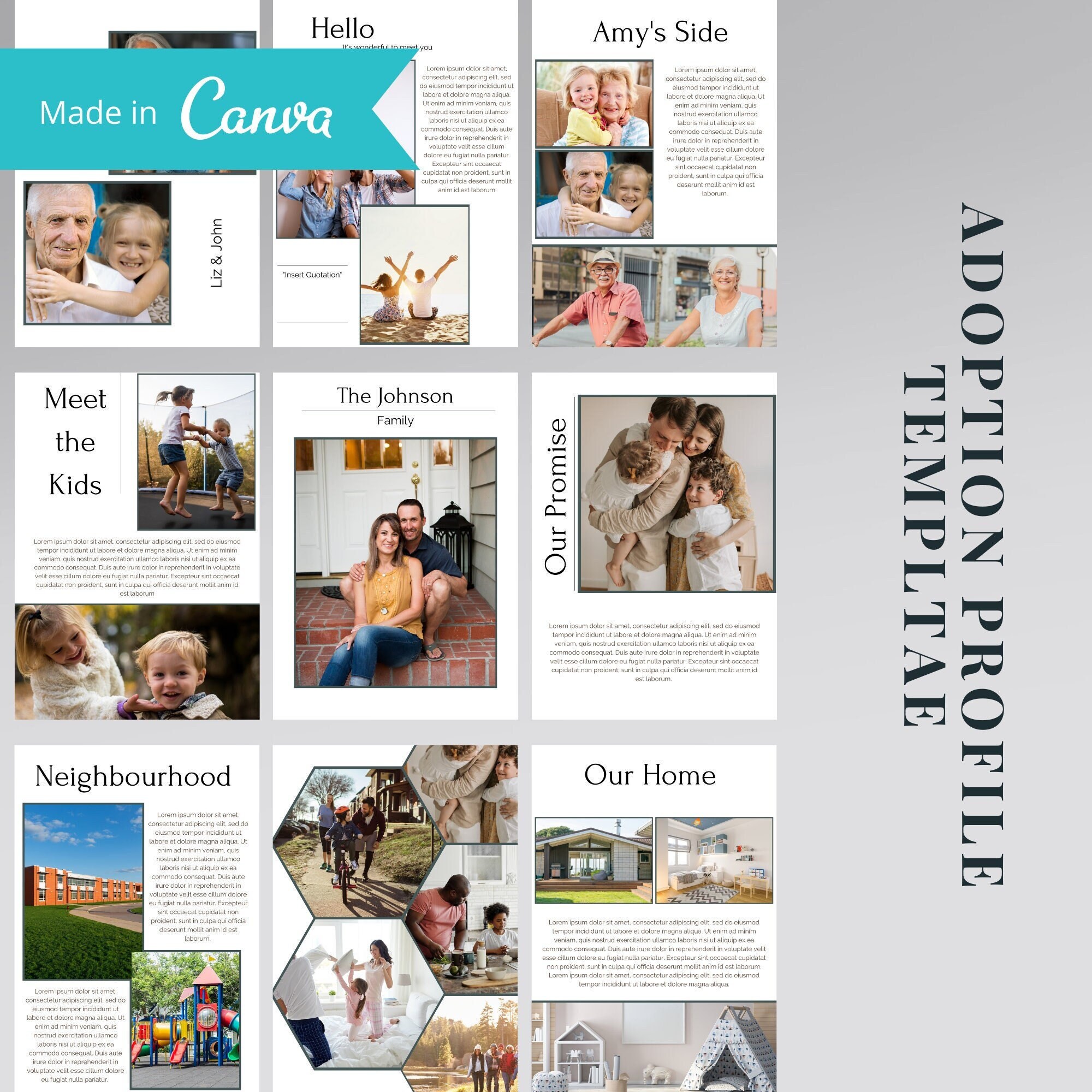 Adoption Profile Template on Canva | Modern and Customisable Canva ...
