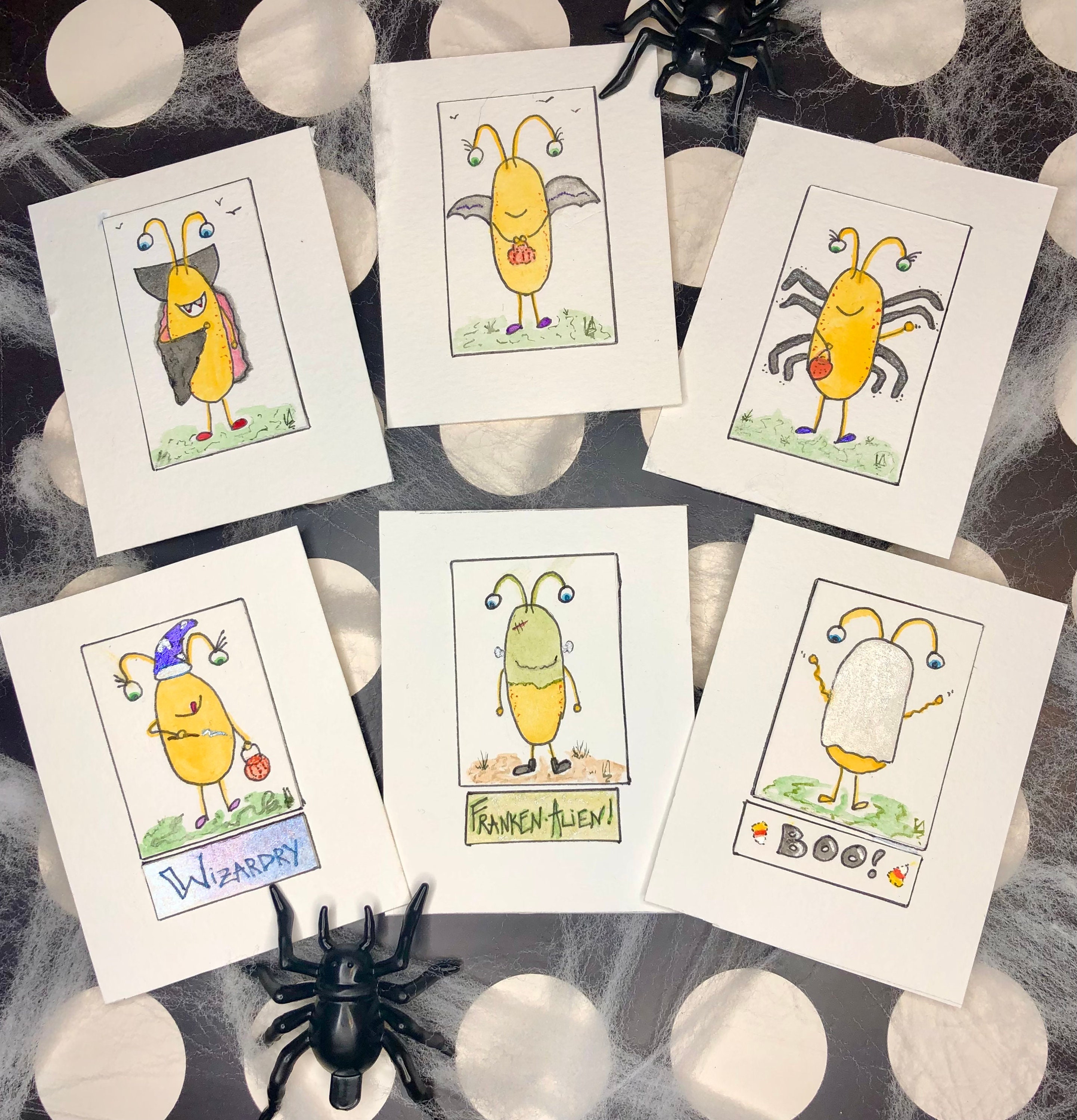 Cute Monster - Ghost - Cute Watercolor Painting - 3" X 4" Original ...
