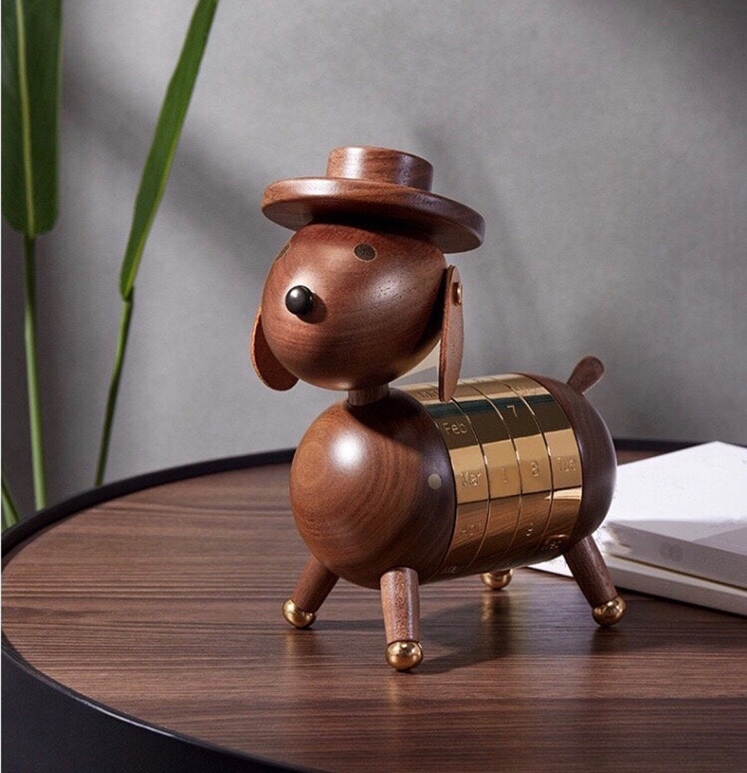 Gentleman Dog Calendar Creative Calendar Wood Dog - Etsy