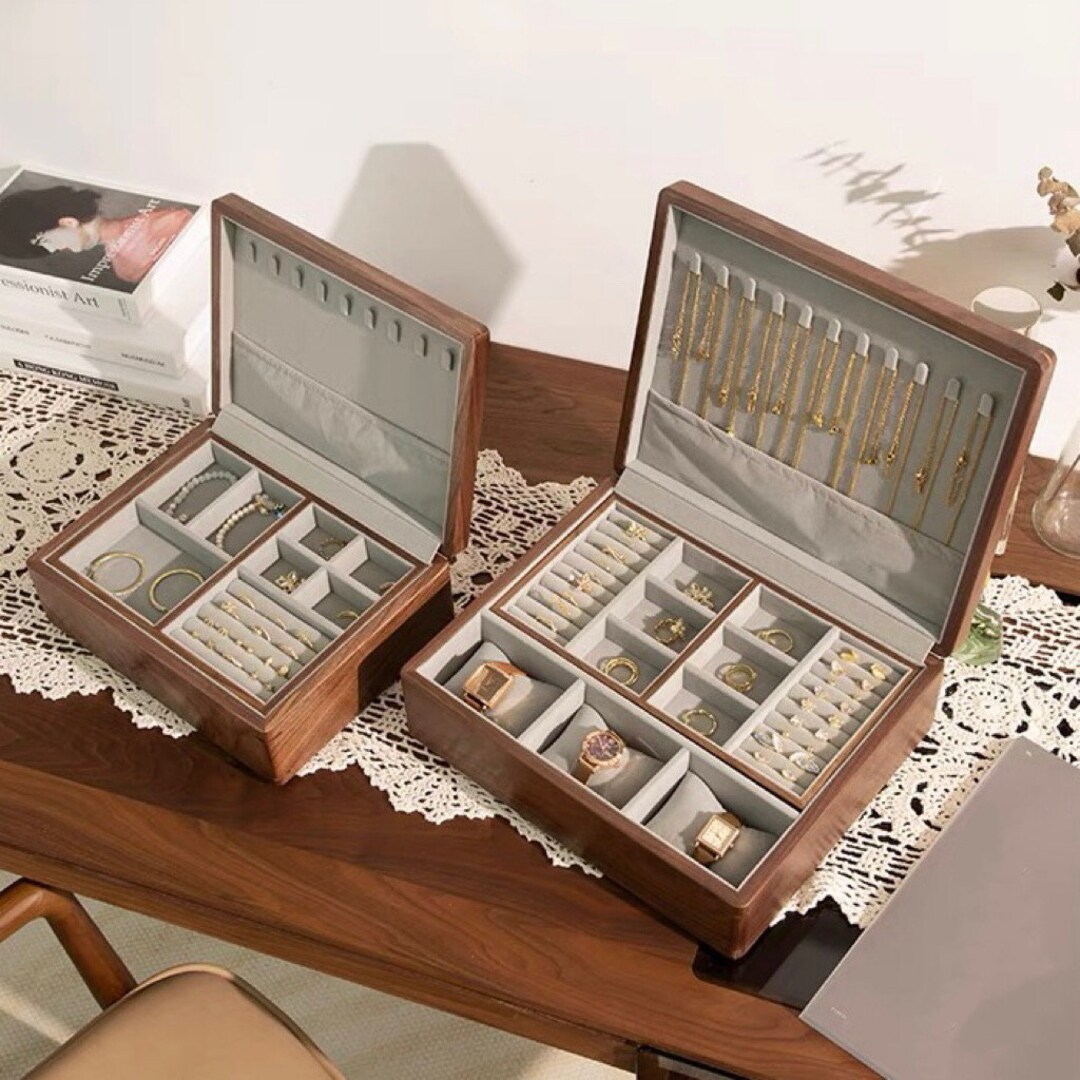 Lock Unique Deco Jewelry Box Wood Storage Box Functional Jewelry Box ...