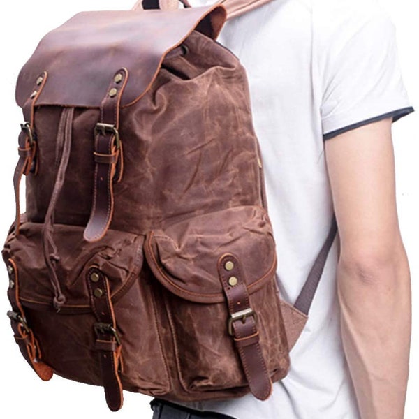 Canvas Backpack Men - Etsy