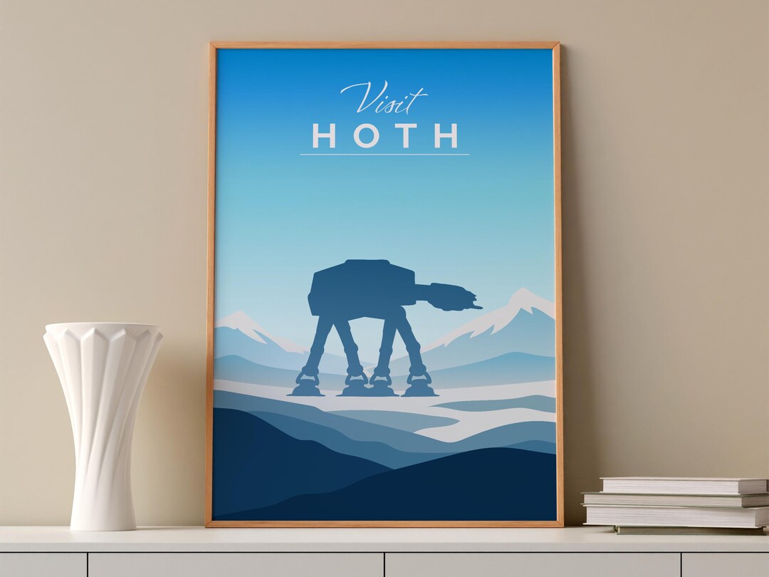 Visit Hoth Poster – Star Wars Retro Travel Print Poster, Sci-fi Wall ...