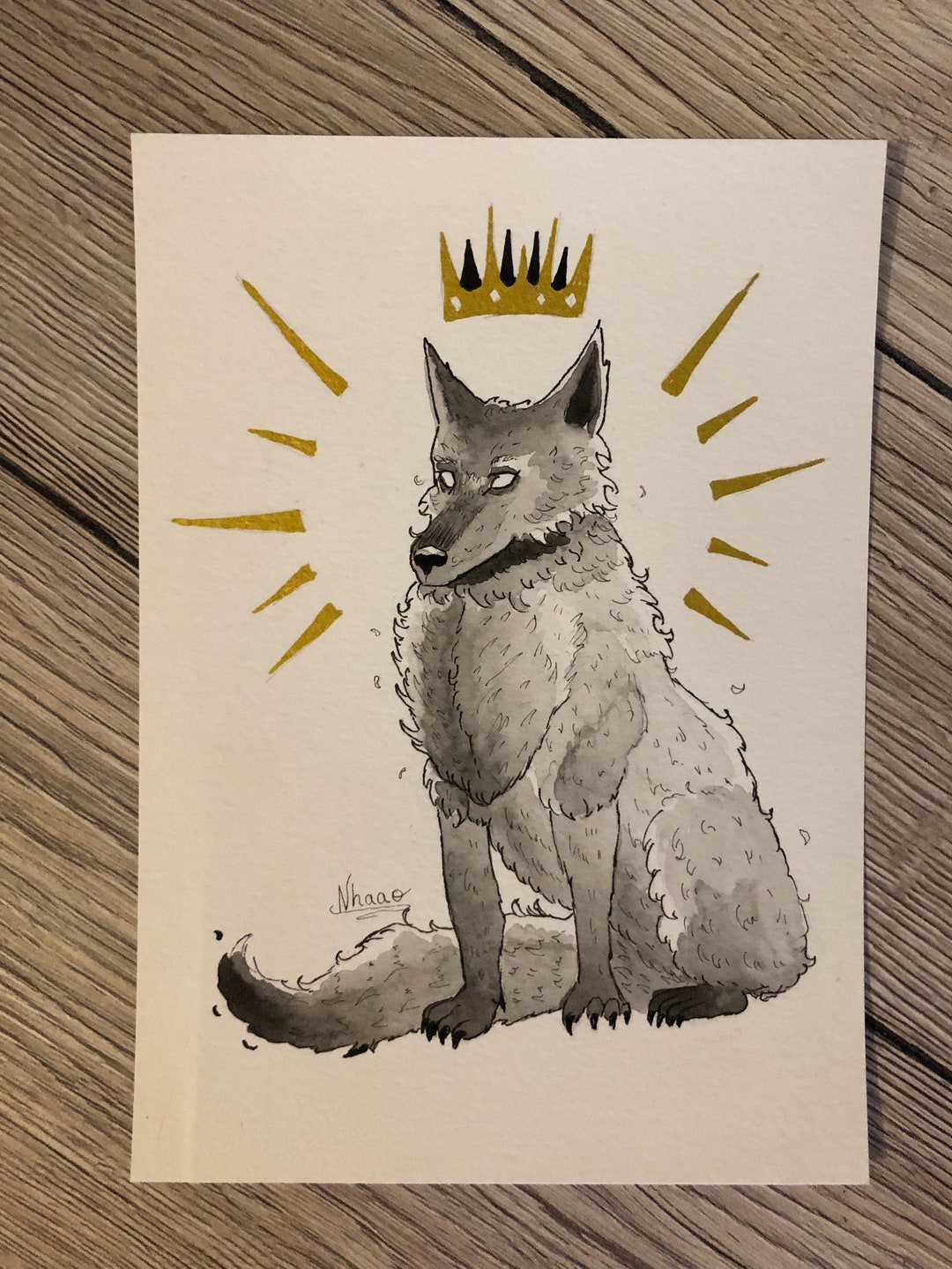 Wolf King UNIQUE Traditional Original Drawing - Etsy
