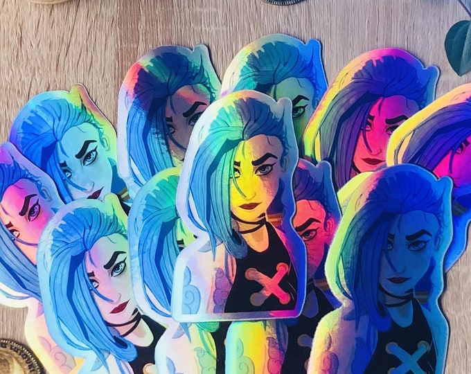 JINX Holographic Stickers / Glitter Sticker / Arcane - Etsy