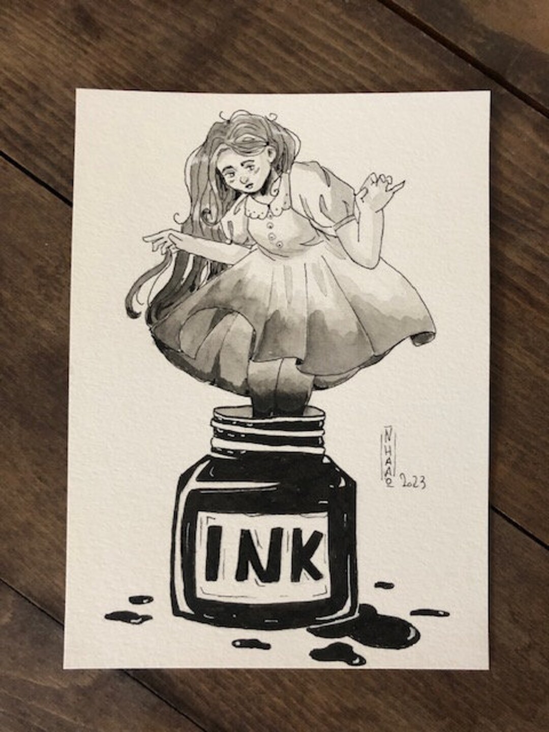 Ink Girl UNIQUE Traditional Original Drawing - Etsy