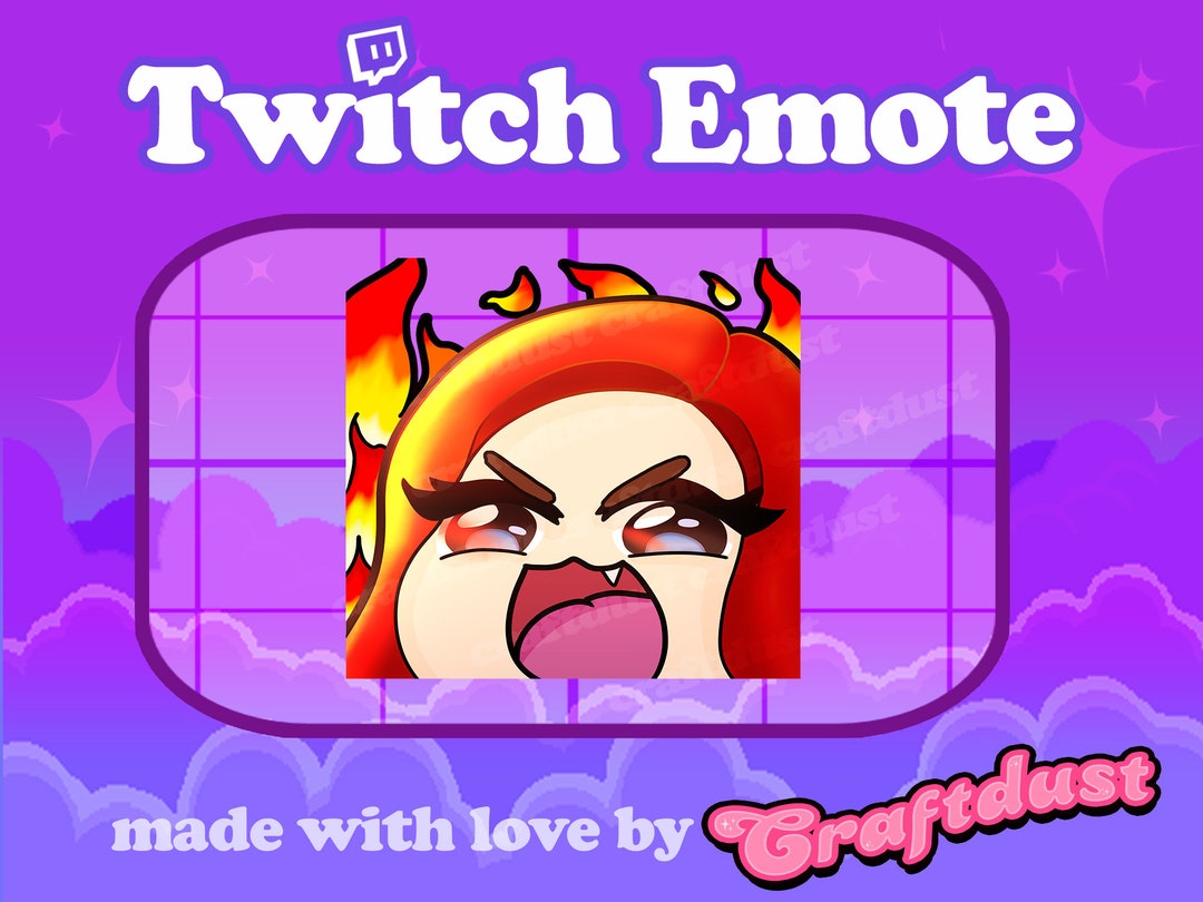 Twitch Emote / Chaos Fire / Red Hair Chibi Girl - Etsy