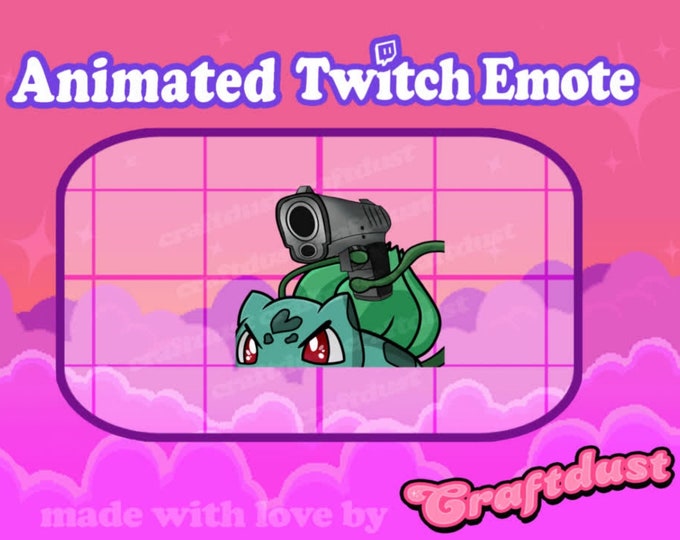 Twitch / Discord Animated Emote / Angry / Bulbasaur Pokemon / Gun - Etsy