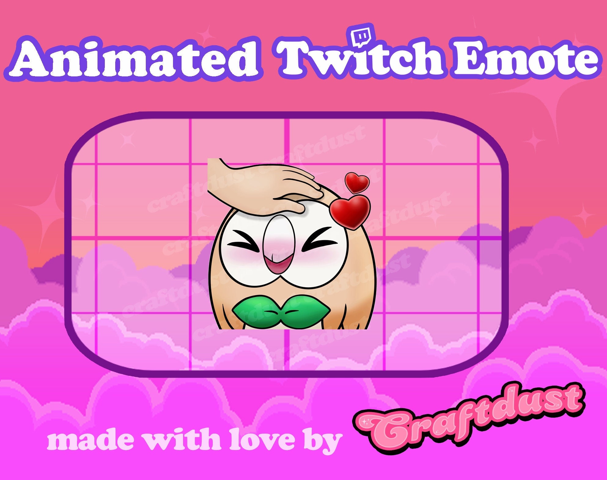 Twitch / Discord Animated Emote / Love / Rowlett Pokemon / Pats ...