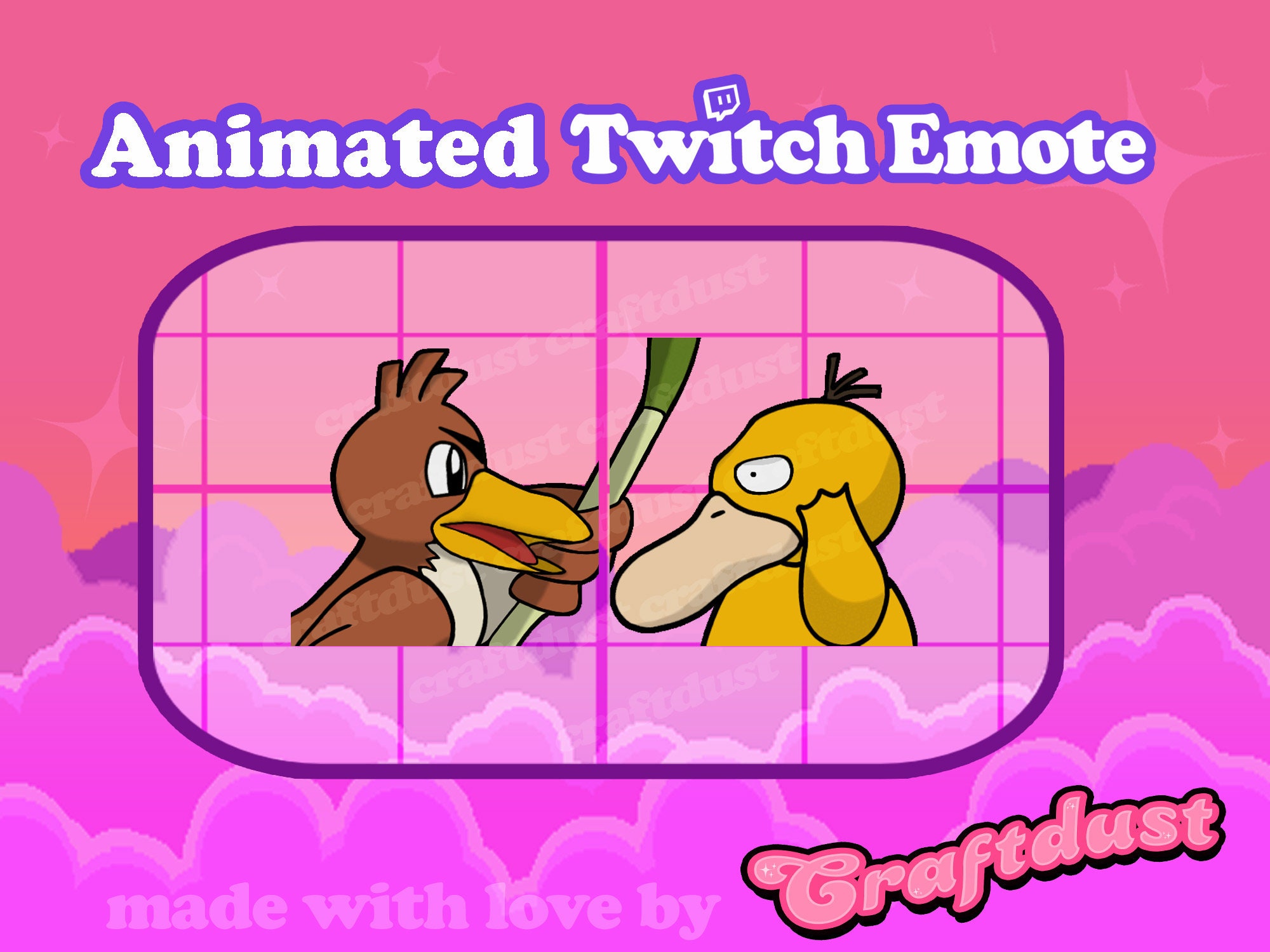 Twitch / Discord Animated Emote / Bonk / Psyduck and Farfetchd Pokemon ...