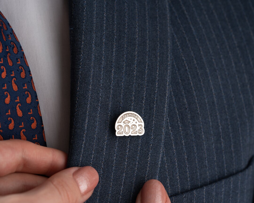 Personalized Graduation Label Pin, Class of 2023 Name Brooch, Senior ...