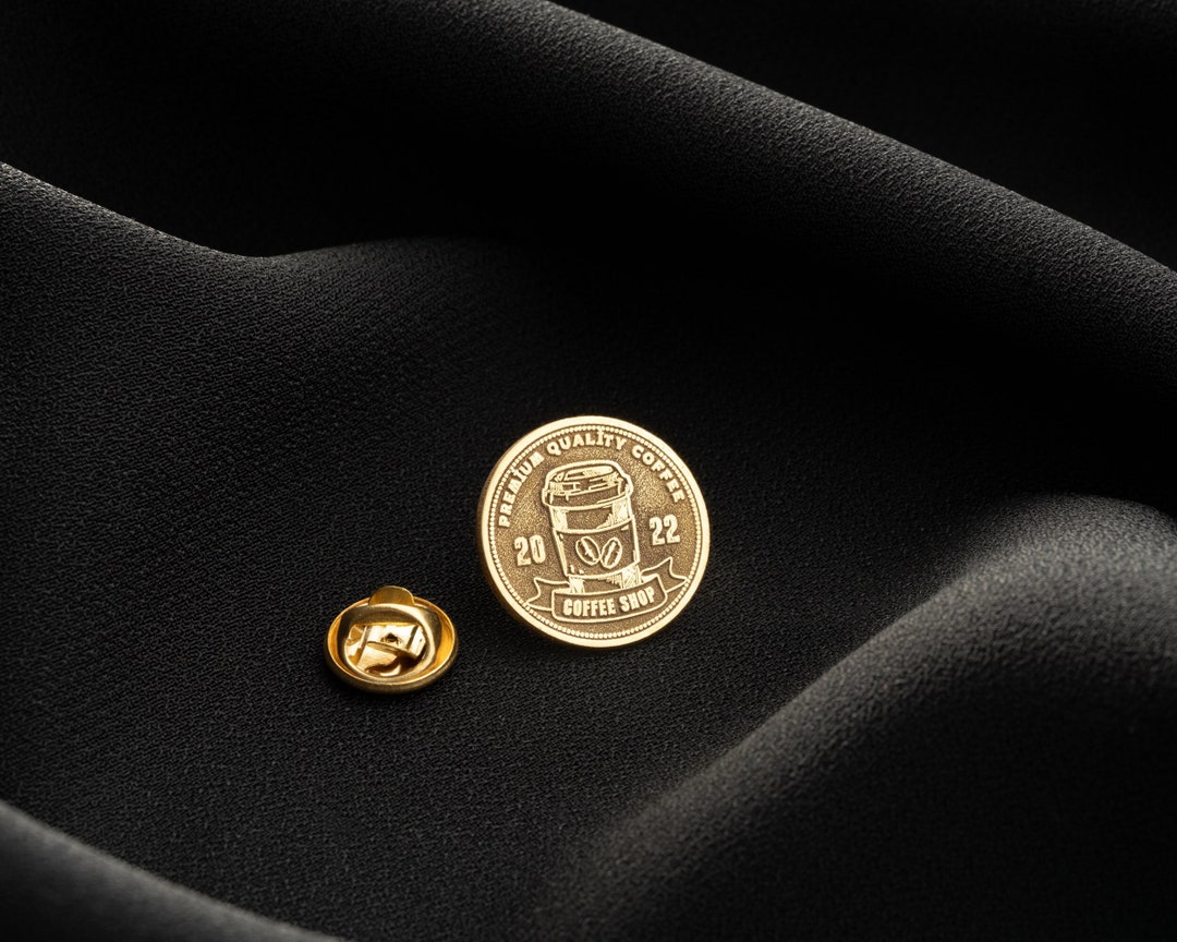 Personalized Engraved Logo Brooch Pin, Logo Lapel Pin, Sign Collar Pin ...