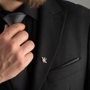 Personalized Initial Letters Brooch, Bride Groomsmen Initials Brooch ...