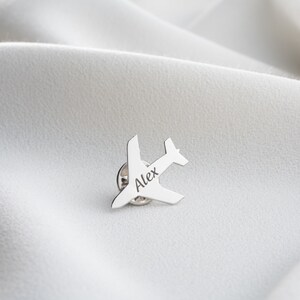 Personalized Name Hostess Jacket Lapel Pin, Custom Name Airplane Brooch ...