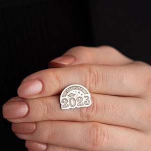 Personalized Graduation Label Pin, Class of 2023 Name Brooch, Senior ...