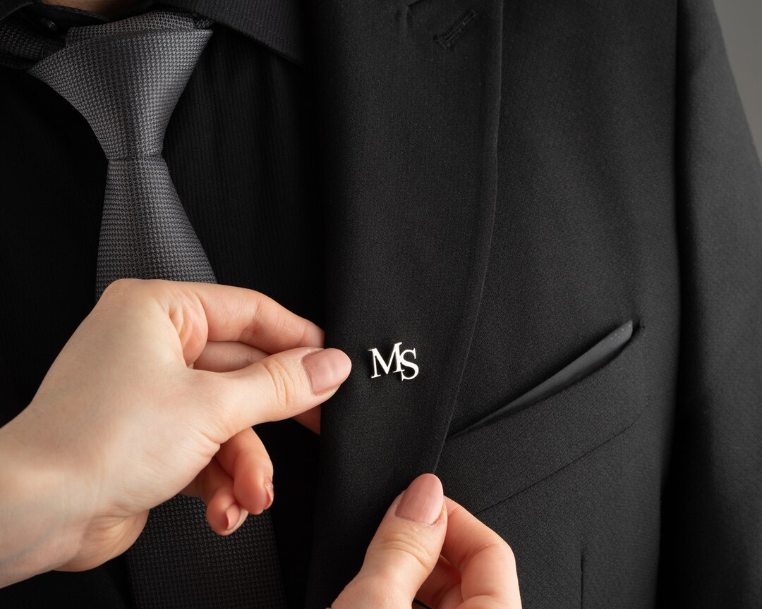 Personalized Initial Letters Brooch, Bride Groomsmen Initials Brooch ...