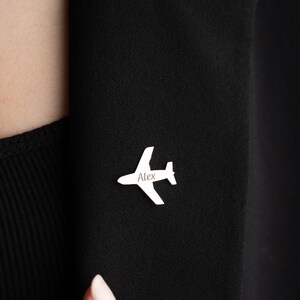 Personalized Name Hostess Jacket Lapel Pin, Custom Name Airplane Brooch ...