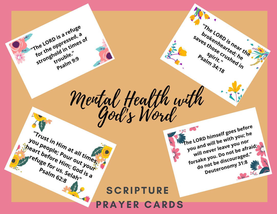Mental Health Scripture Cards, Bible Verses, Prayer Cards, God's Worsd ...